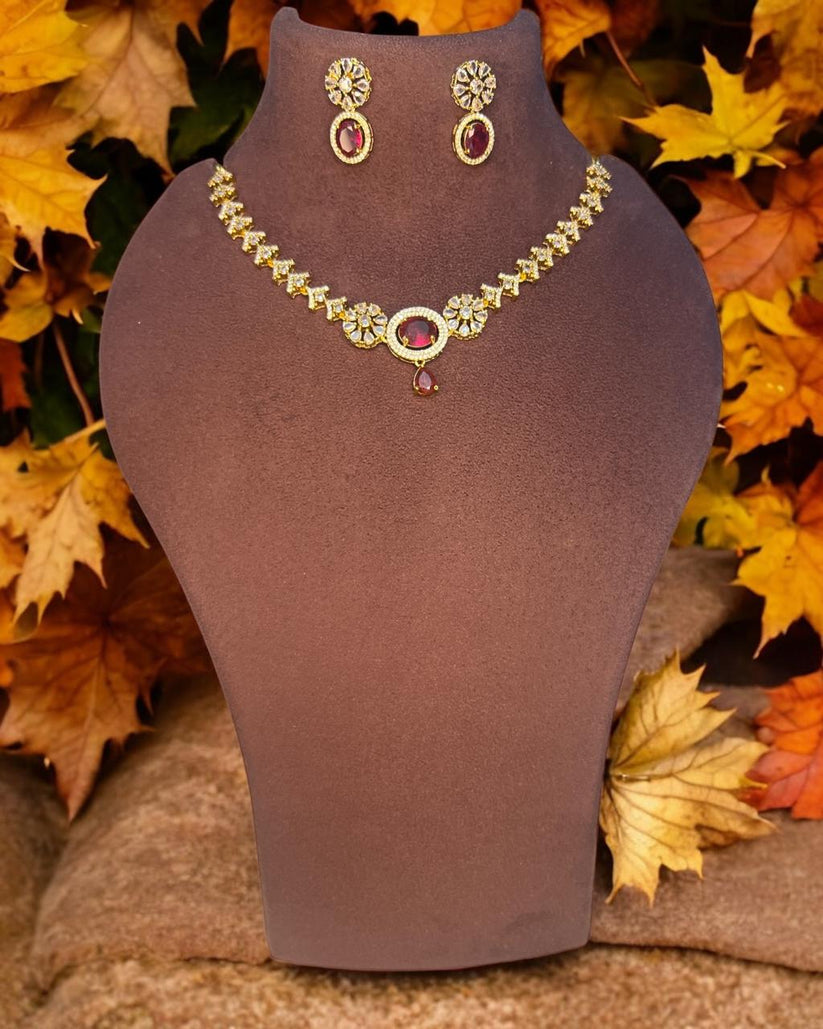 Crimson Bloom Bridal Set – Glamour Gems