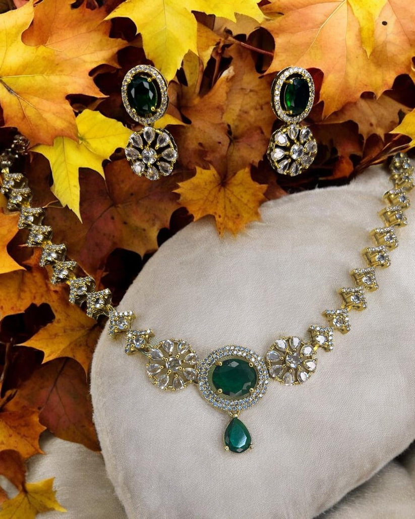 Emerald Bloom Bridal Set – Glamour Gems