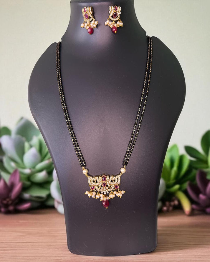 Ruby Lotus Mangalsutra Set – Glamour Gems
